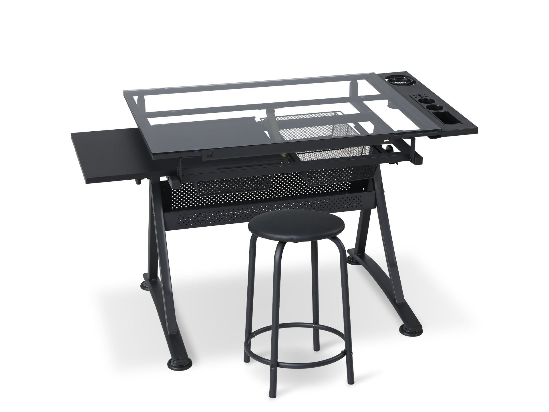 Oliver Height Adjustable Drafting Table with Stool - Black – LivingTopia