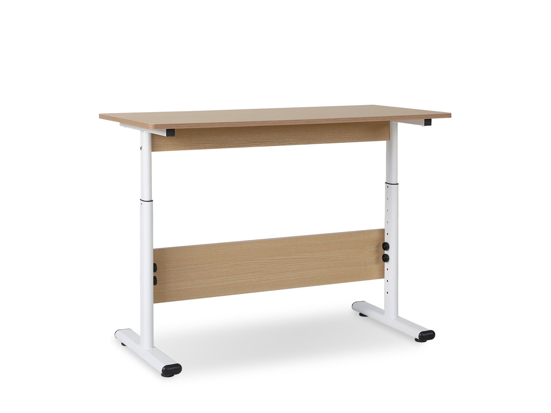 Hector 100cm Height-Adjustable Computer Desk - Maple + White – LivingTopia