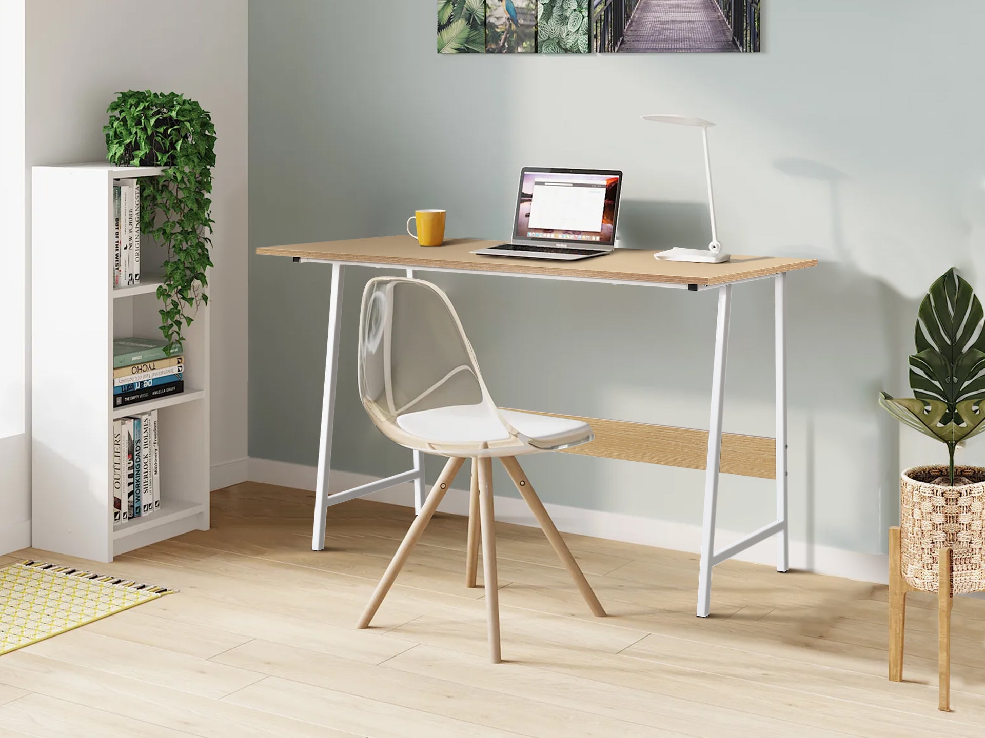 Daniel 120cm Computer Desk - Maple + White – LivingTopia