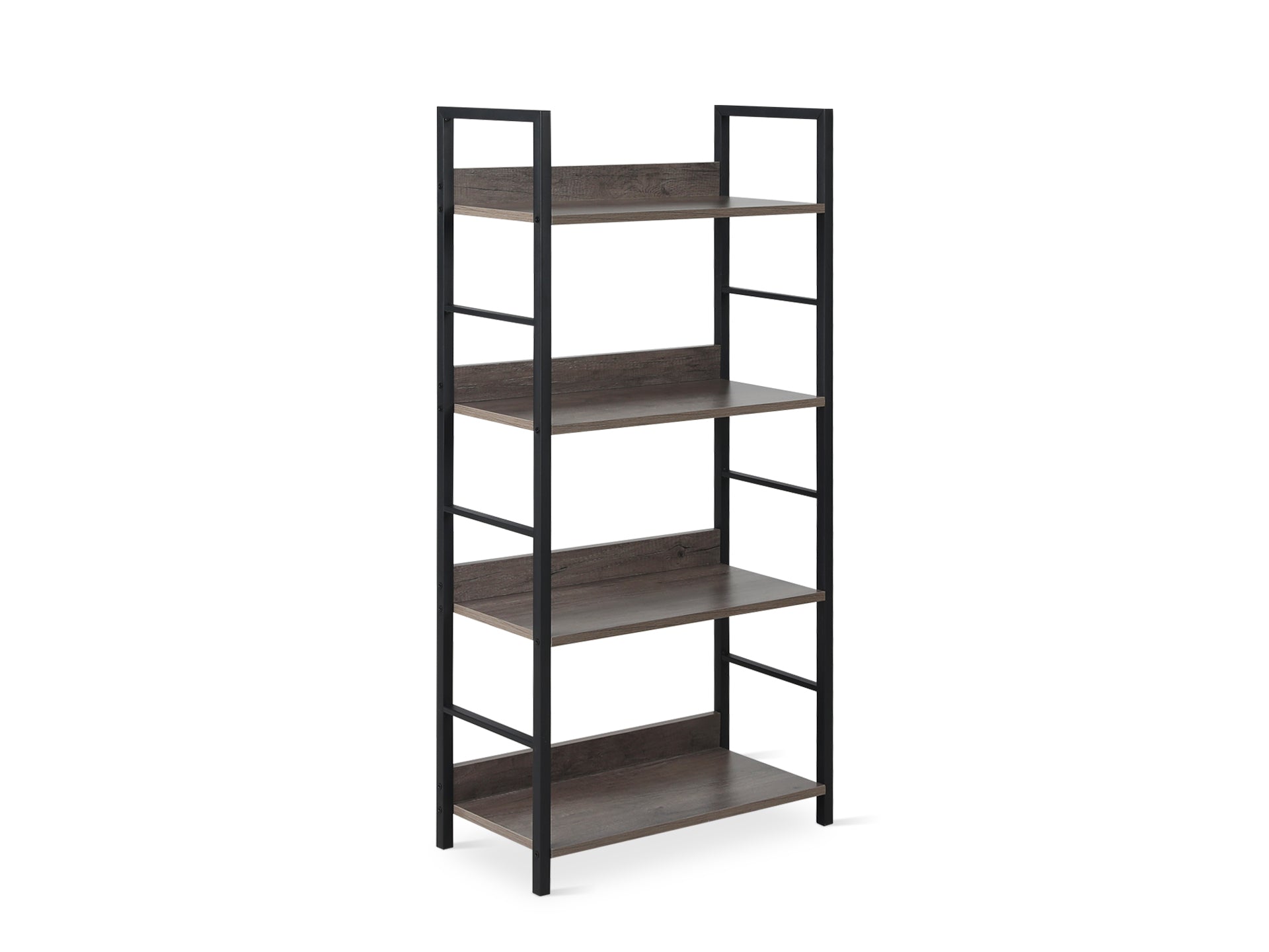 Towai 4 Tier Storage Shelf - Grey Oak + Black – LivingTopia