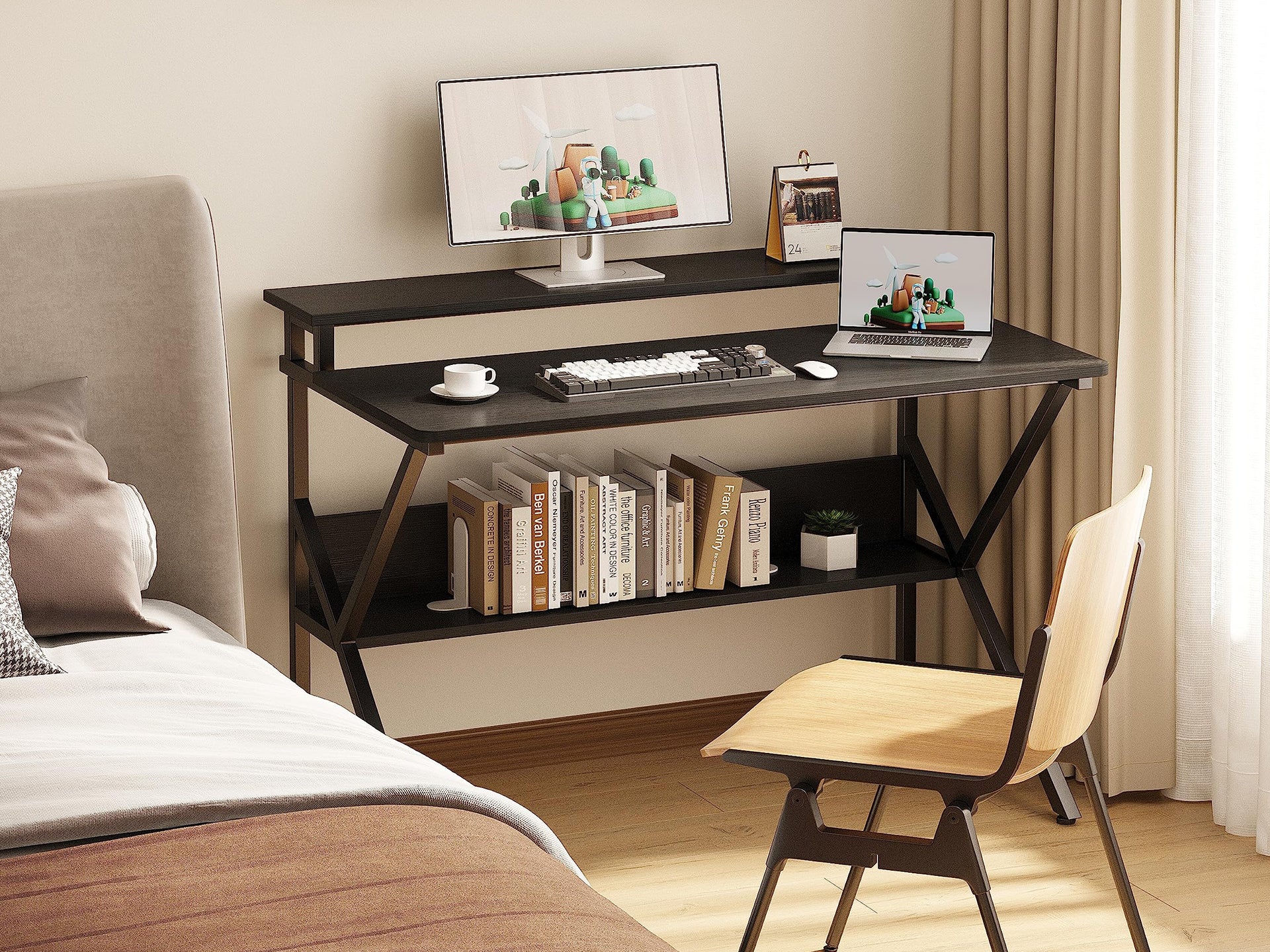 Michael 100cm Computer Desk Study Table - Black – LivingTopia